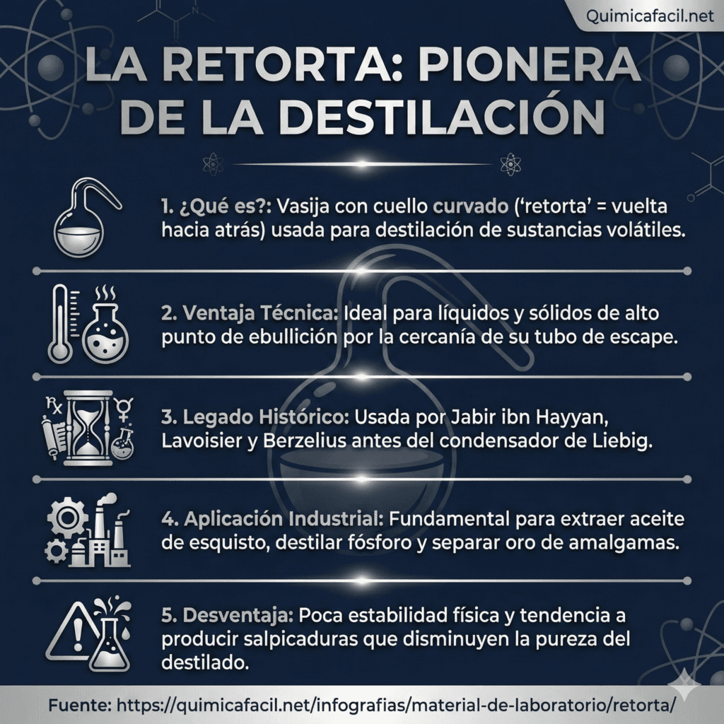 Retorta • Material de laboratorio • Quimicafacil.net